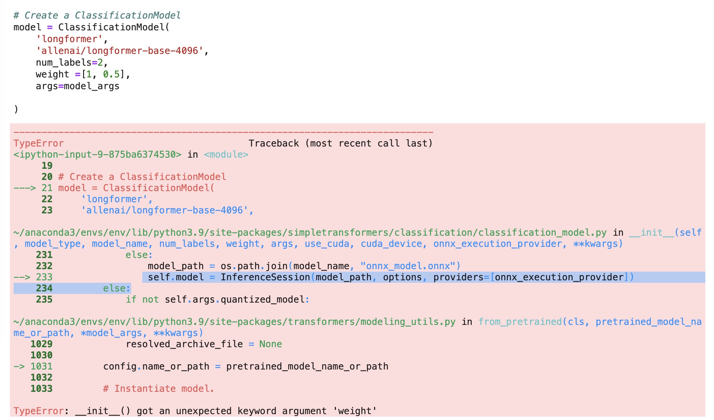 Unable to add class weights for Longformer model · Issue #959 ...