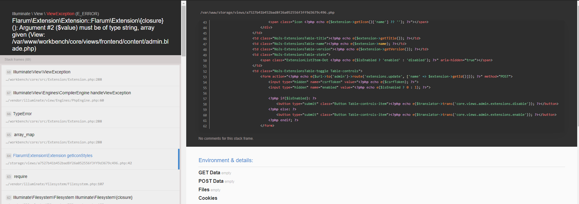 Invalid `composer.json` data in enabled or disabled extensions brick admin dashboard · Issue ...