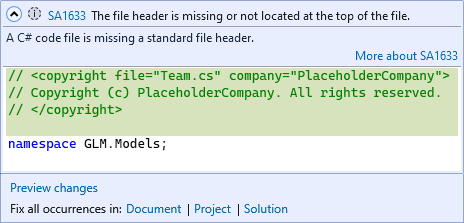 SA1633 Context menus appear when rule is Disabled · Issue #3679 · DotNetAnalyzers ...