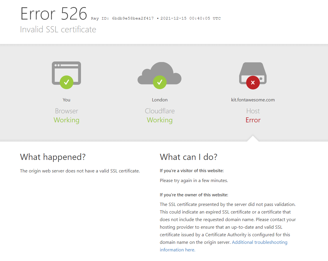 Icons no longer loading due to SSL certificate error 526 · Issue #18510 ...