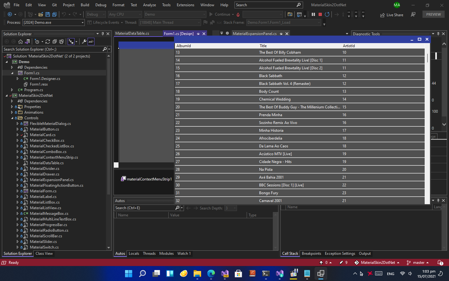 Can you add datagrid and menustrip · Issue #5 · DigitalAdeel/MaterialSkin2DotNet · GitHub