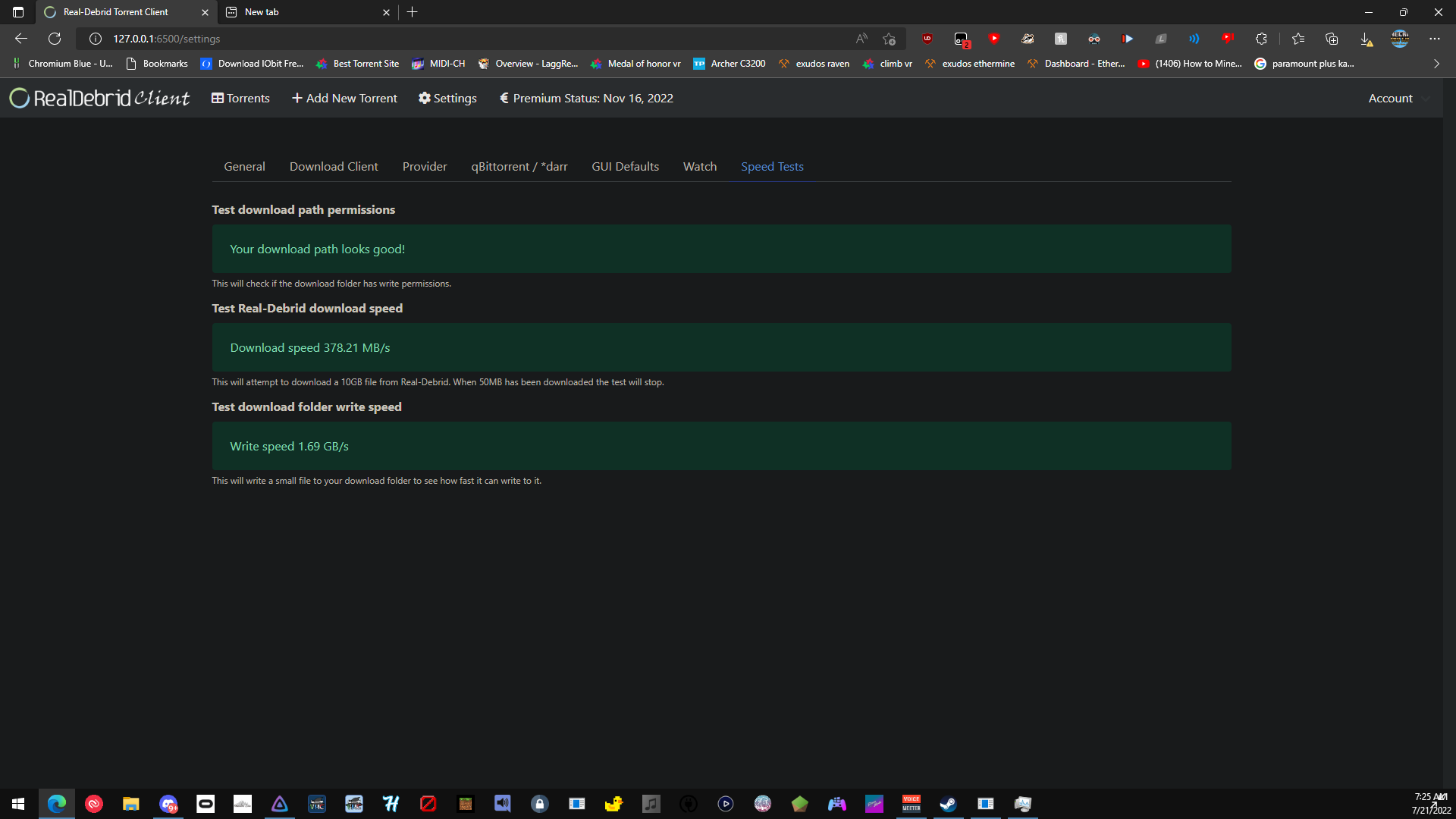 I'm on the rdt-client latest version service version on windows 10 ...