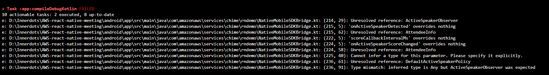 I Have Cloned The React Native Chime Sdk Demo And Deployed The Chime Sdk Js To Server I Want To 6963