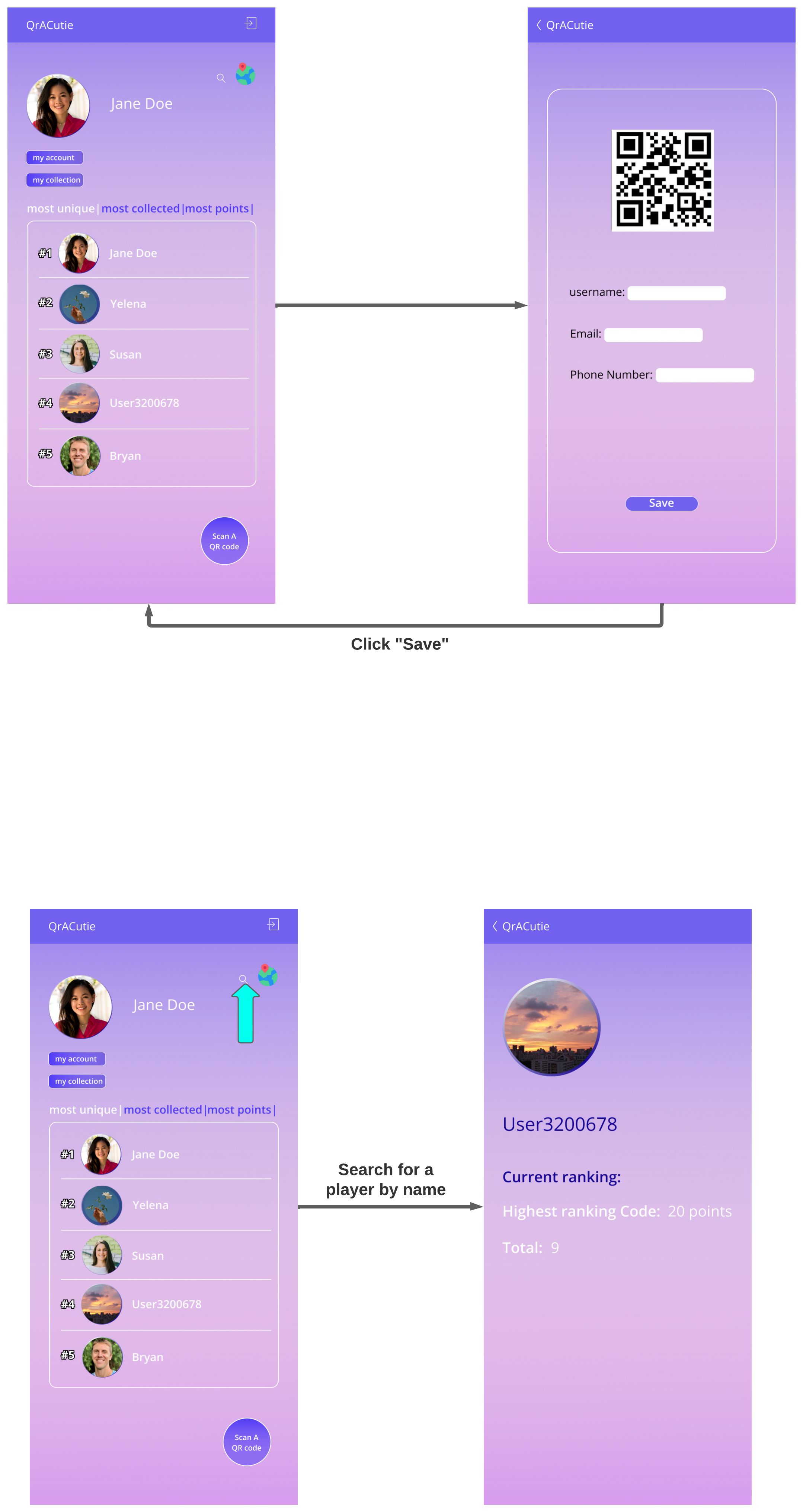 UI Mockups and Storyboard Sequences - CMPUT301W22T19/QrACutie GitHub Wiki