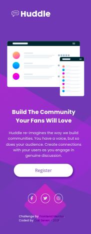 GitHub - callseven/Huddle-landing-page: Desafio Criar Landing Page Frontend Mentor - Challenge ...