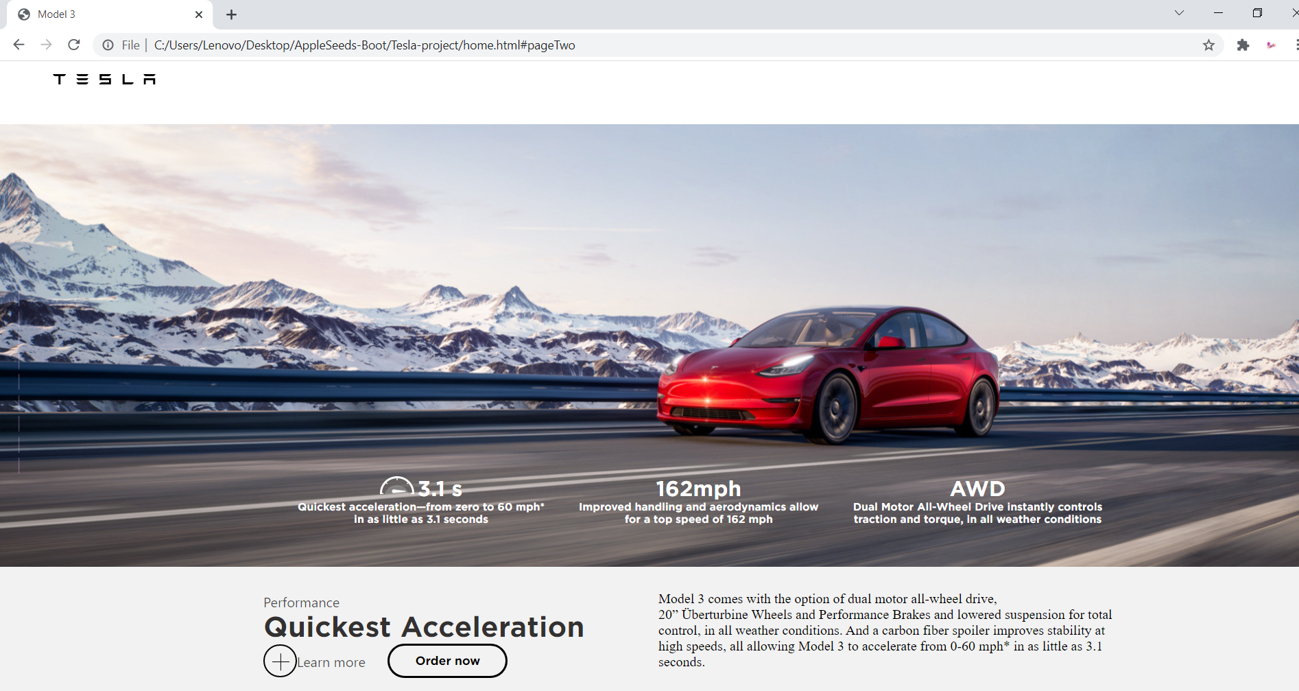 GitHub - ahmadzughaer/Tesla-project: webpage for tesla model 3