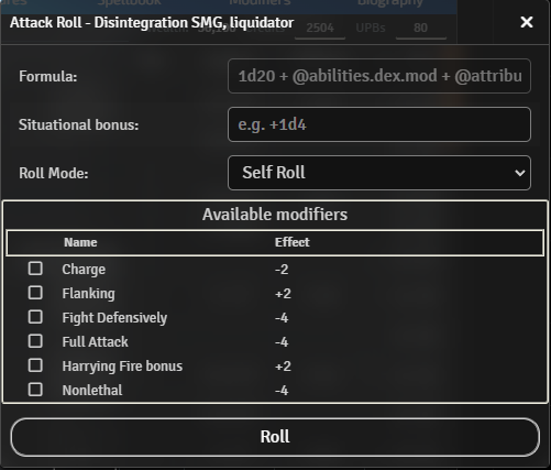 Add ability to Take 10, Take 20 and/or modify formula in rolls · Issue #936 · foundryvtt ...