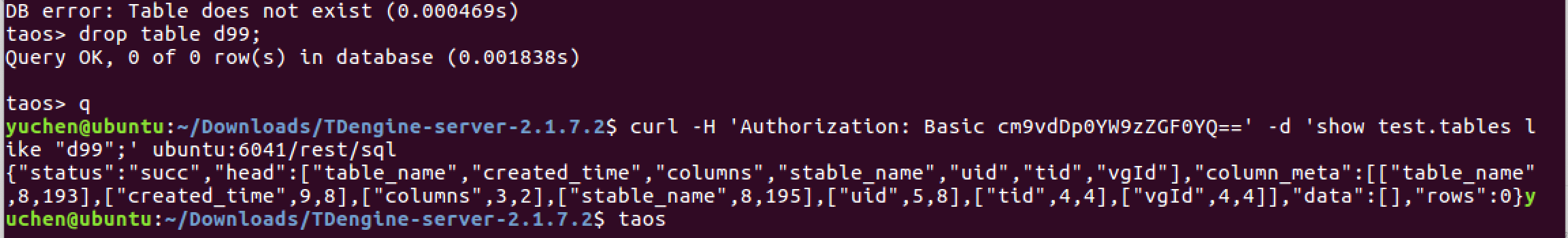 describe database.table show result ,but table has been dropped · Issue #7259 · taosdata ...