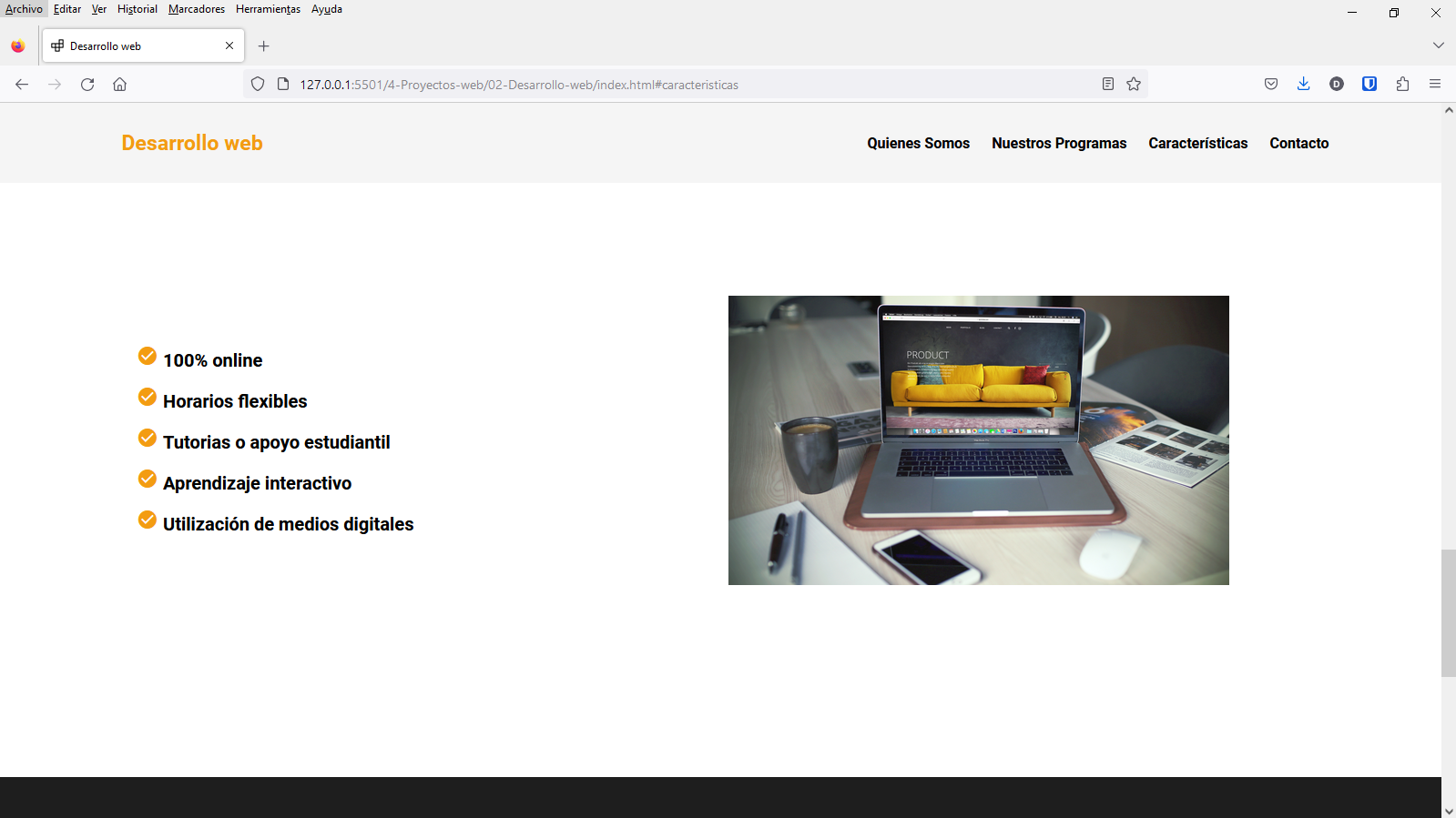 GitHub - daferguerrero/landing-page-desarrollo-web: Maquetación de una página web responsive con ...