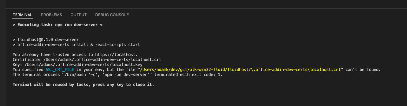 Path problem with dev certs on Mac · Issue #643 · OfficeDev/Office-Addin-Scripts · GitHub
