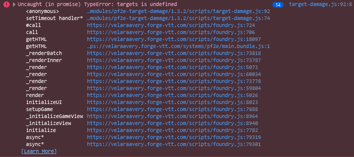 Targets is Undefined · Issue #9 · MrVauxs/PF2e-Target-Damage · GitHub