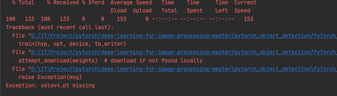 Exception: yolov4.pt missing,指教我是找到对应的yolov4.weights改成yolov4.pt但是还是说没找到 · Issue #280 ...