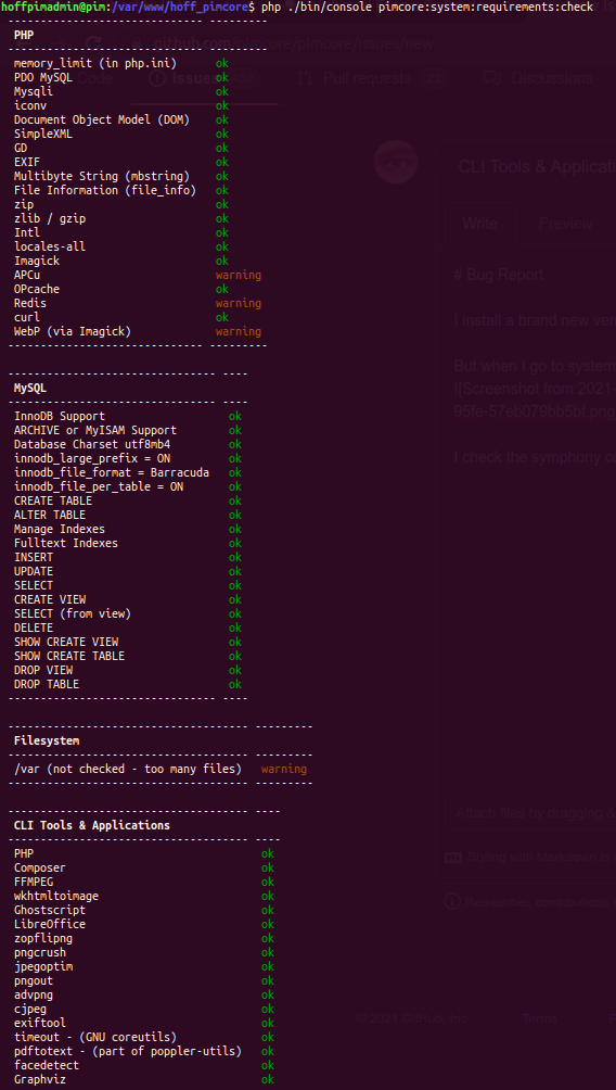 Cli Tools And Applications Showing As Missing · Issue 9273 · Pimcore