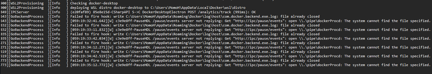 Docker loading forever · Issue #12589 · docker/for-win · GitHub