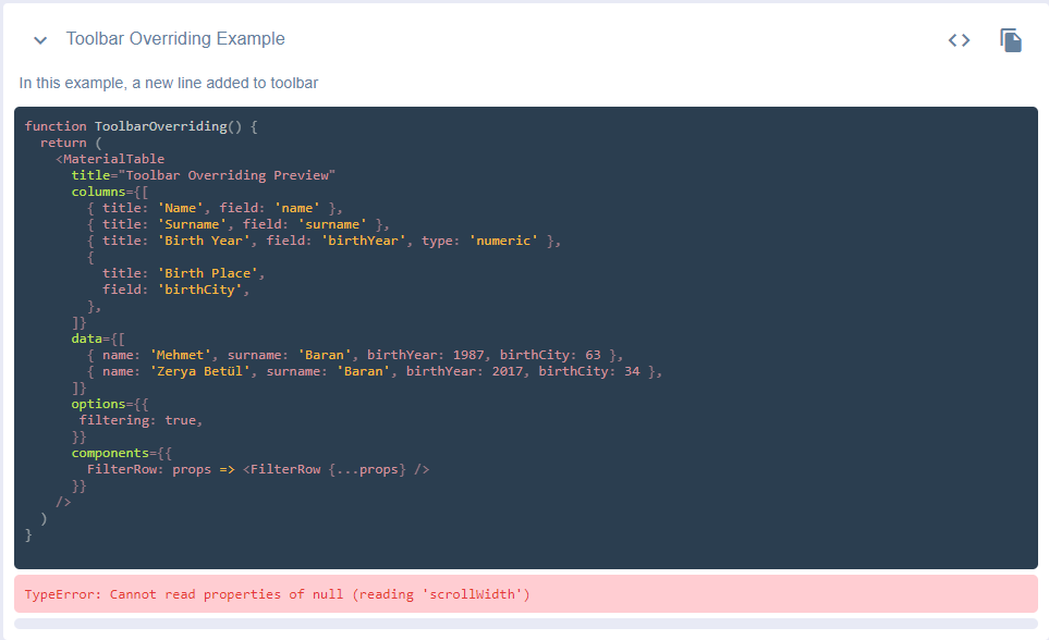Filterrow Fixed Position · Issue 3150 · Mbrn Material Table · Github