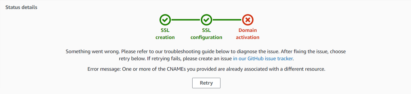 Domain activation is Failed - [BRIEF DESCRIPTION] · Issue #2063 · aws-amplify/amplify-hosting ...