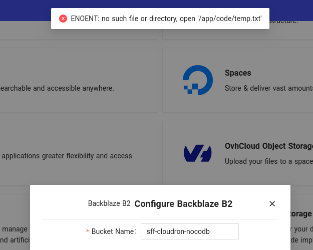 🐛 Bug: Error `no such file or directory` when Enabling Backblaze B2 · Issue #4213 · nocodb ...