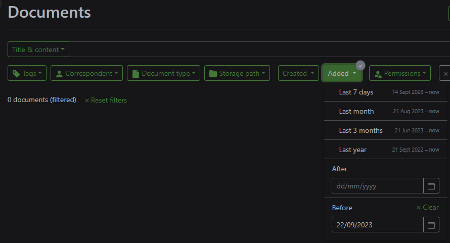 [BUG] created and added custom date filters not working · Issue #4235 · paperless-ngx/paperless ...