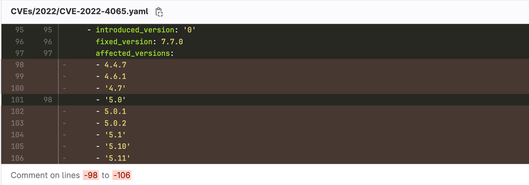 CVE-2022-23106 update has removed a relevant version · Issue #886 · google/osv.dev · GitHub