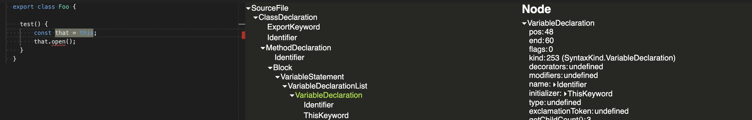 Empty results on getVariableDeclarations · Issue #1243 · dsherret/ts ...