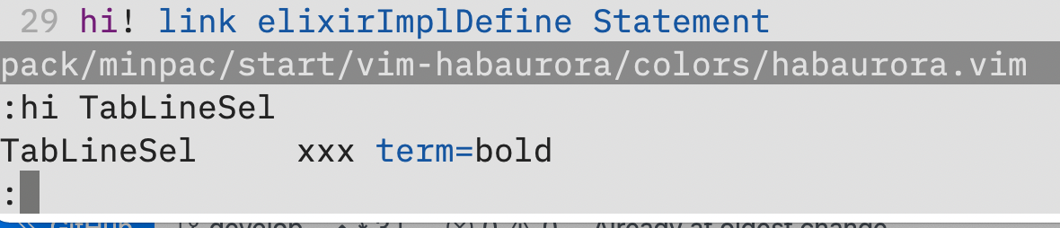 TabLineSel no defined on startup · Issue #2 · habamax/vim-habaurora · GitHub