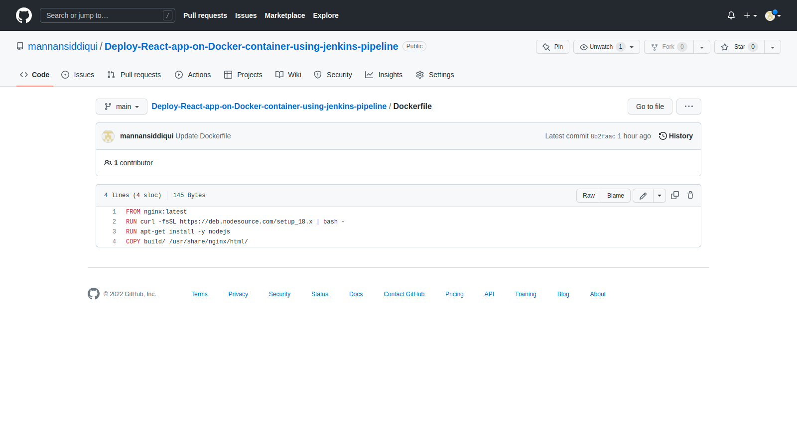 Github Mannansiddiquideploy A React App On A Docker Container Using A Jenkins Pipeline