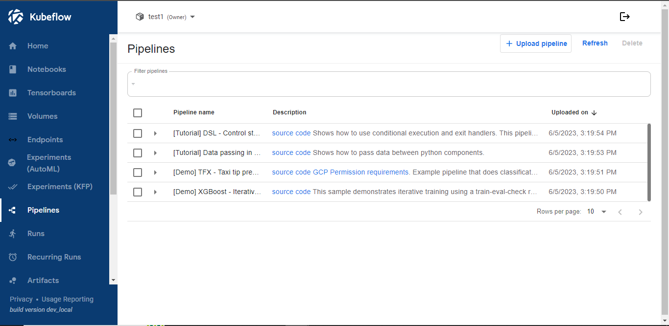 Unable to Access Private and Shared Pipeline Tabs in Kubeflow Pipelines · Issue #2468 · kubeflow ...