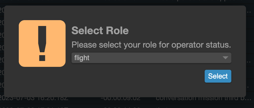 [Operator Status] Where multiple roles match, user should be asked to select a role. · Issue ...