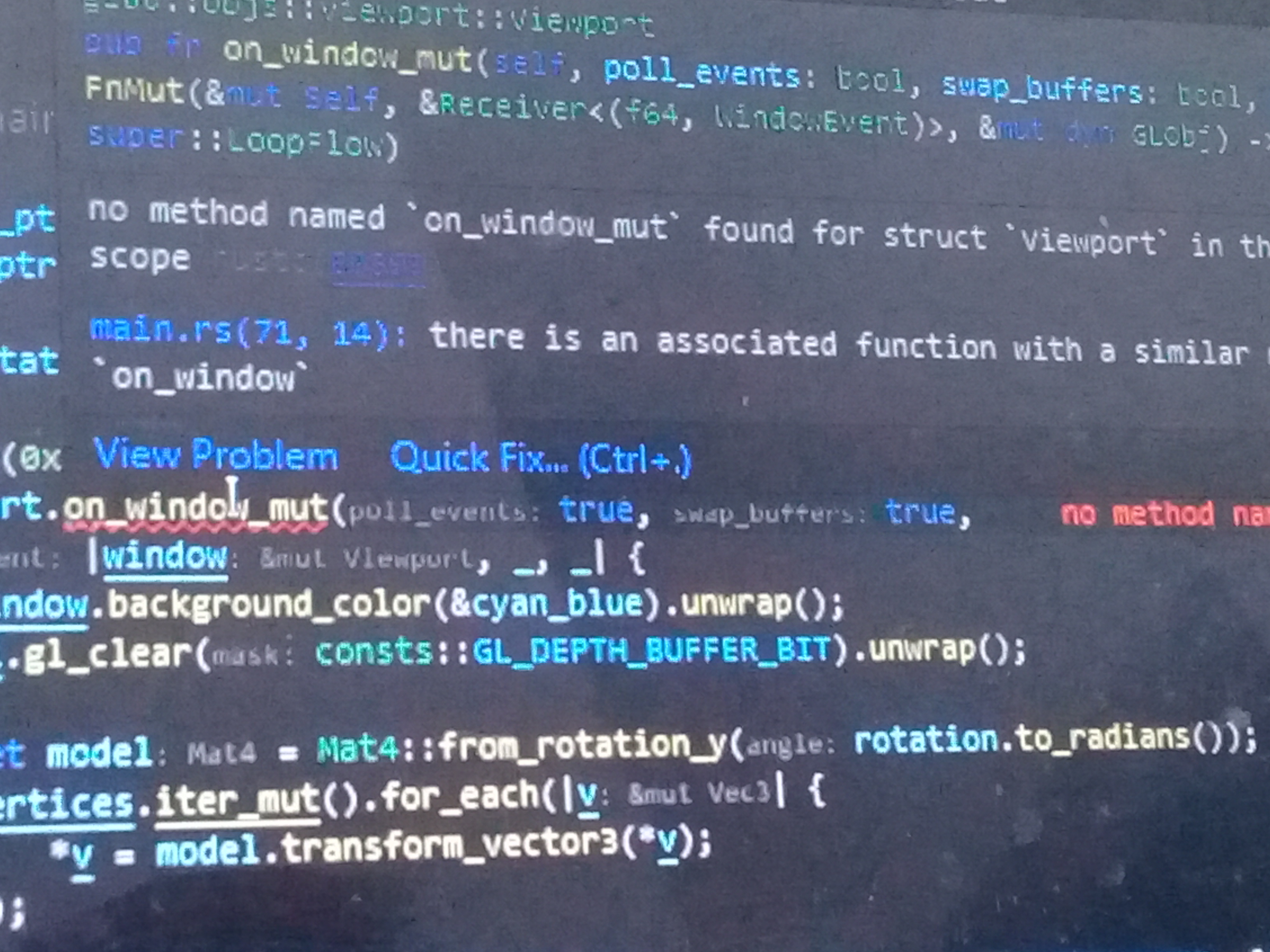 Getting error "Function `x` don't exist for type `T`" when it does and the code compiles fine ...