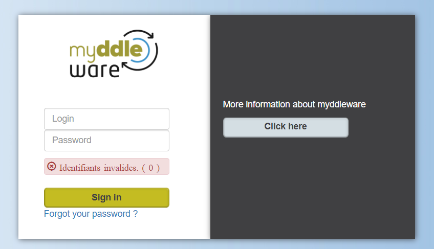 Login page displays too much info on invalid credentials error · Issue #442 · Myddleware ...