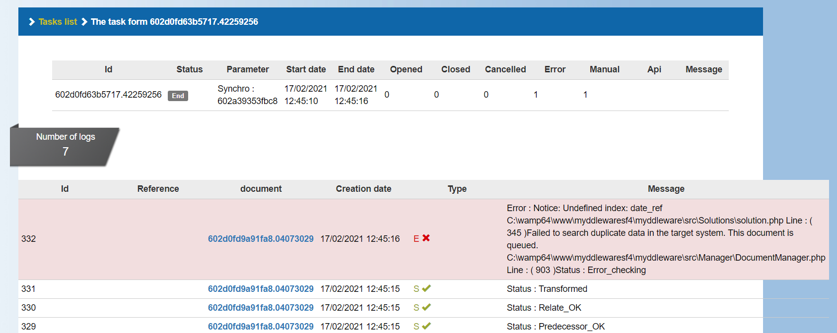 ERROR : Undefined index date_ref in solution.php line 345 · Issue #448 · Myddleware/myddleware ...