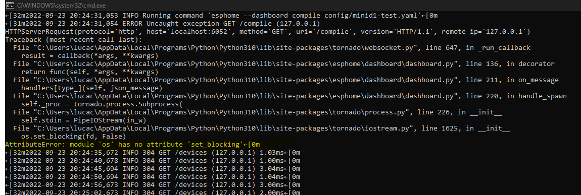 esphome it does not work under Windows 11 (python 3.10.7 -- pip3 install esphome) · Issue #3608 ...