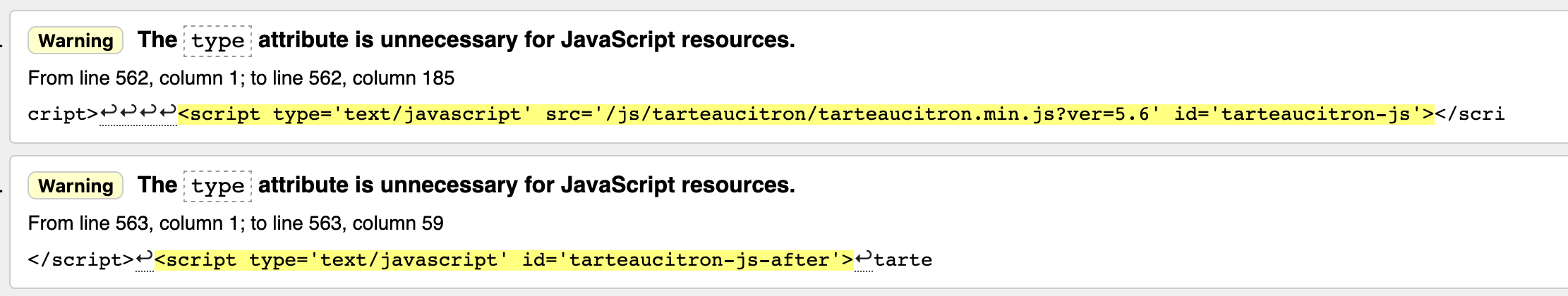 The type attribute is unnecessary for JavaScript resources. · Issue ...