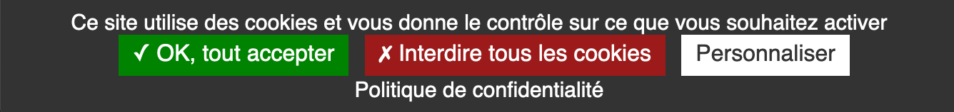 Présenter les boutons "Tout accepter" et "Tout refuser" au même format ...