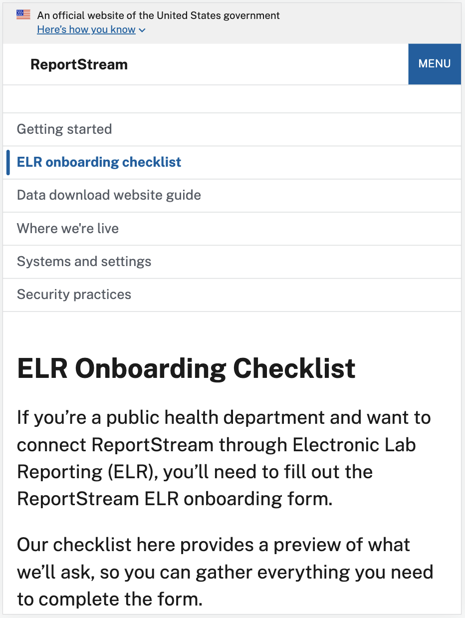 React left-nav crowds layout · Issue #2866 · CDCgov/prime-reportstream ...