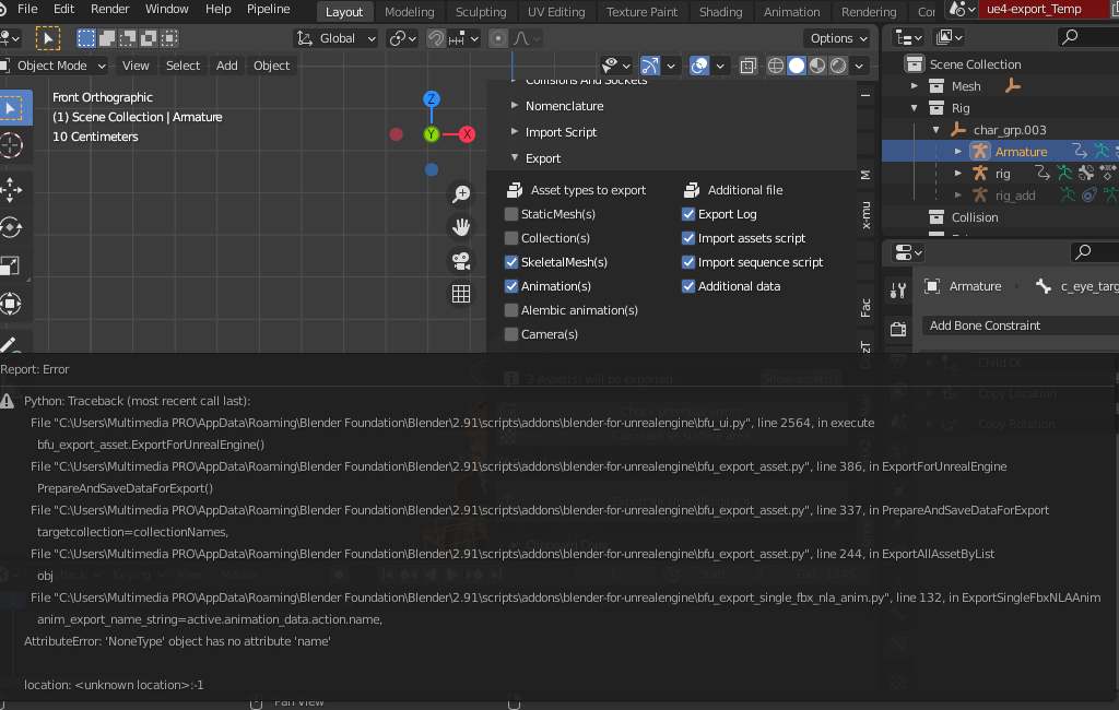 Blender for Unreal Engine 4.26 exports Camera except rest of assets. · Issue #79 · xavier150 ...