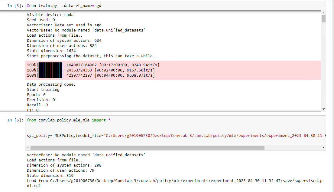 Train MLE policy for sgd dataset · Issue #156 · ConvLab/ConvLab-3 · GitHub