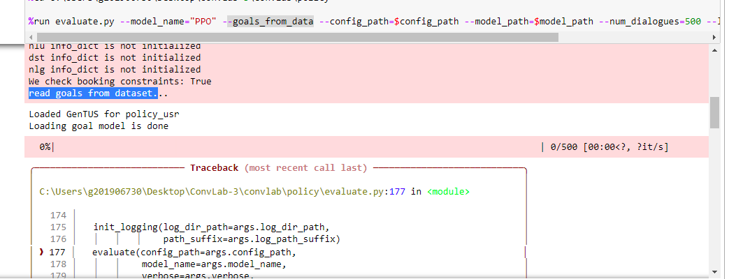[BUG] Evaluate PPO (using --goals_from_data ) · Issue #165 · ConvLab/ConvLab-3 · GitHub