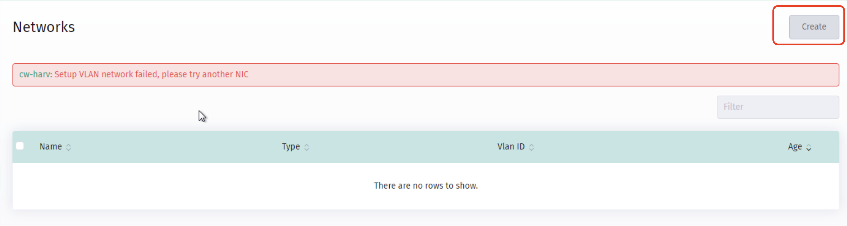 [BUG] Users are allowed to create networks when an invalid physical NIC has been configured ...