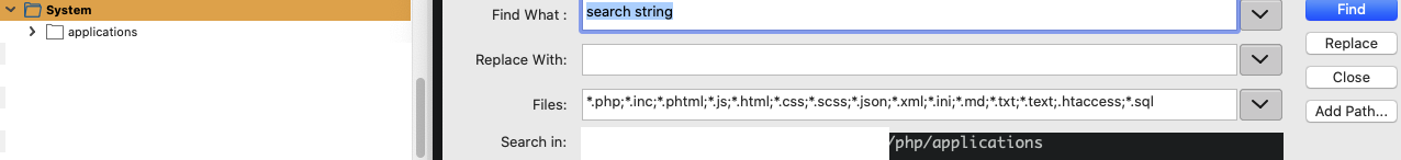 Find in files requires explicit left click on Workspace directory even when directory is already ...