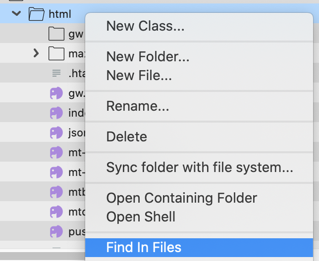 Find in files requires explicit left click on Workspace directory even when directory is already ...