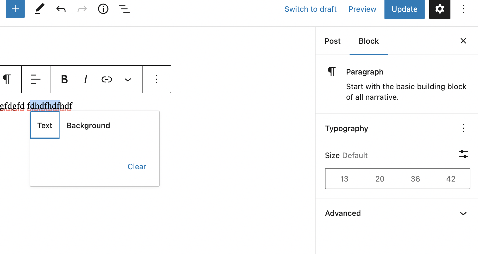 Remove Inline Text Colour Option When All Colours Have Been Disabled Via Experimental Themejson