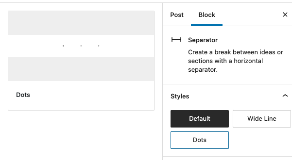 Separator Styles Preview is to small · Issue #36732 · WordPress/gutenberg · GitHub
