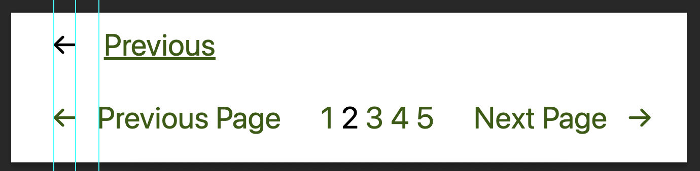 Query pagination and next / previous post have different spacing between the arrow icon and text ...