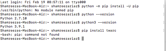 Python 3.9.1 and TWARC · Issue #386 · DocNow/twarc · GitHub