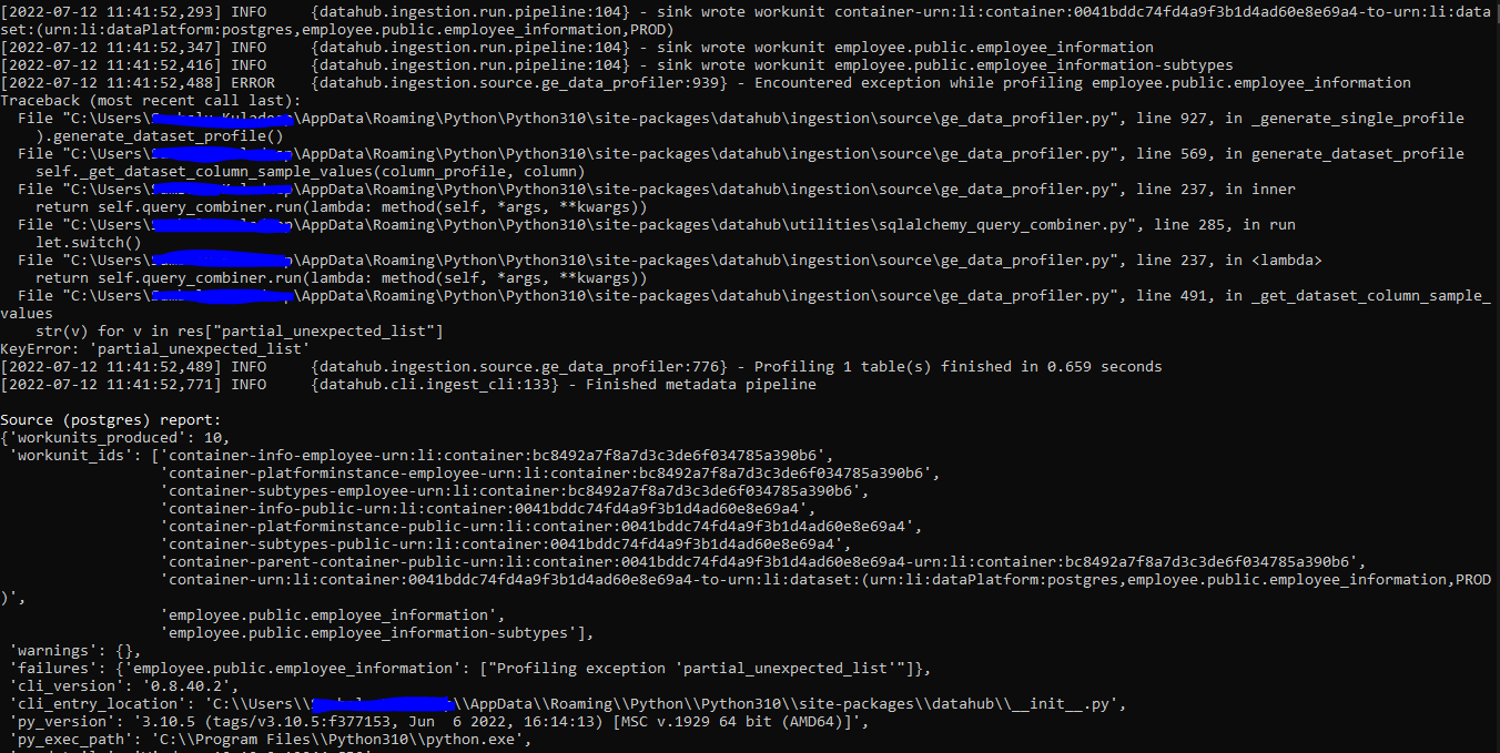 Postgres Ingestion Profiling Bug · Issue 5375 · Datahub Projectdatahub · Github
