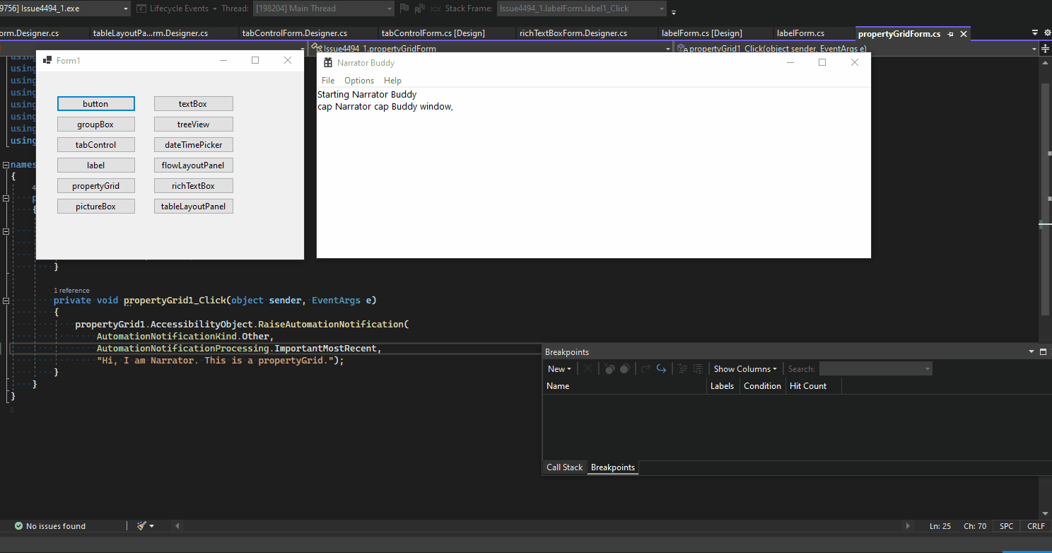 Accessibility: WinForms other controls should support UIA Notification ...