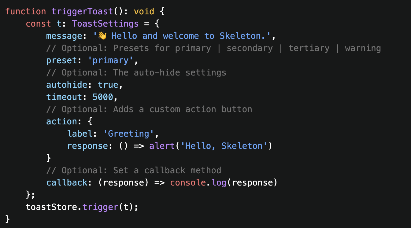 Docs for `Toast` still show `preset` instead of the new `background` property · Issue #1008 ...