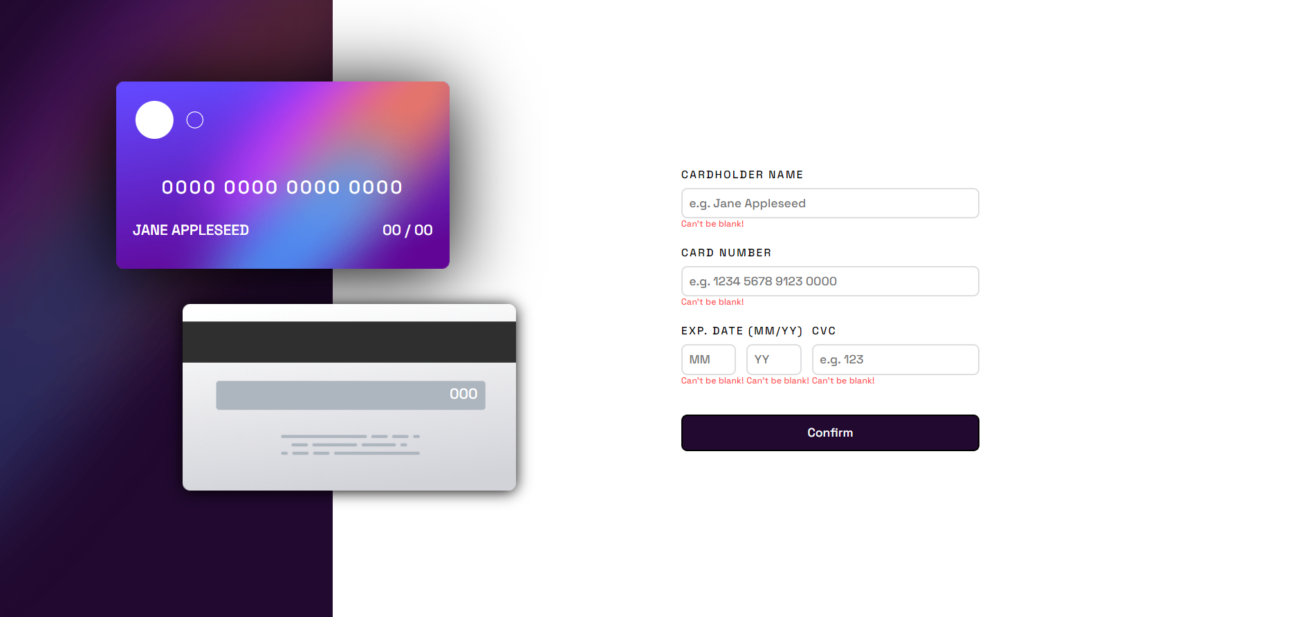 GitHub - Sannora/Interactive-Card-Details-Form-Frontend-Challenge: Website challenge that I've ...