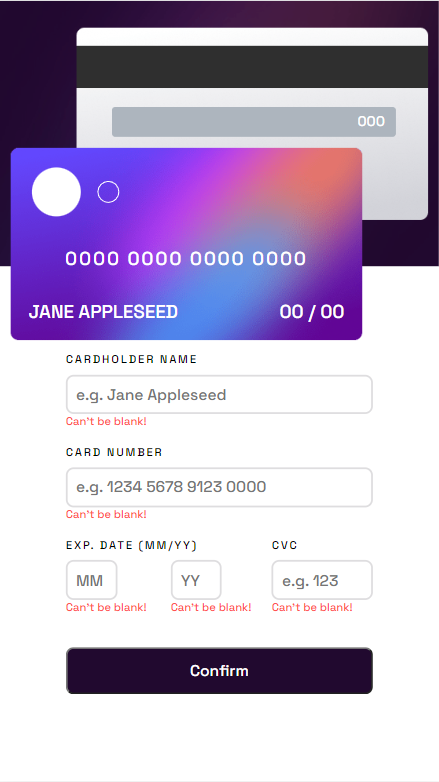 GitHub - Sannora/Interactive-Card-Details-Form-Frontend-Challenge: Website challenge that I've ...